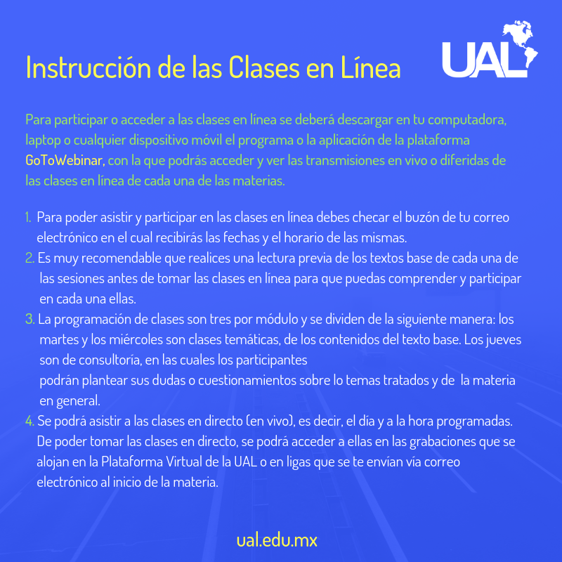 Instrucción de las Clases en Línea